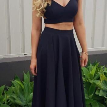 Gorgeous Two Piece Navy Blue Long Prom Dress,long Evening Dress,122332 ...